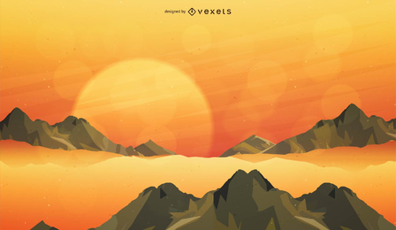 Sunset Theme Vector Vector Download