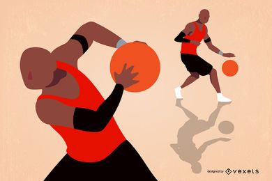 Basketball Player Flat Design Vector Download