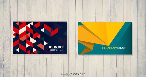 Geometric Business Card Templates Vector Download