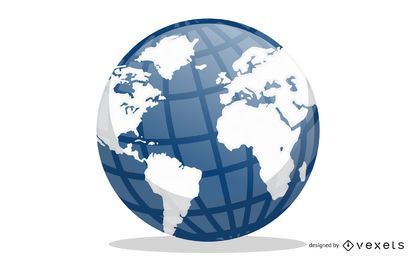 Blue Earth Globe Vector Design Vector Download