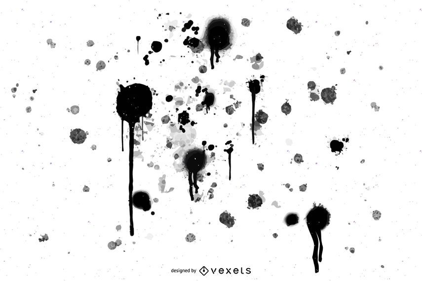 Black Isolated Ink Splatters - Vector Download