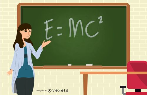 Teacher Chalkboard Equation Illustration Vector Download
