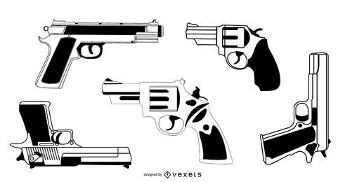Vector Set Of Guns Vector Download