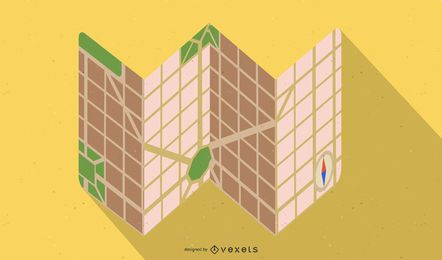 Flat Design Grid Map Vector Download