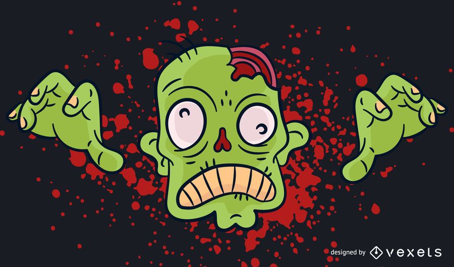 Zombie Blood Illustration Design - Vector Download