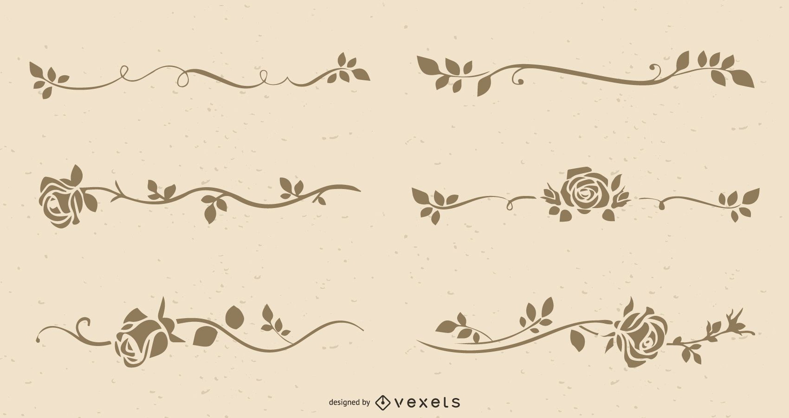 La línea de arte retro rosas vector - Descargar vector