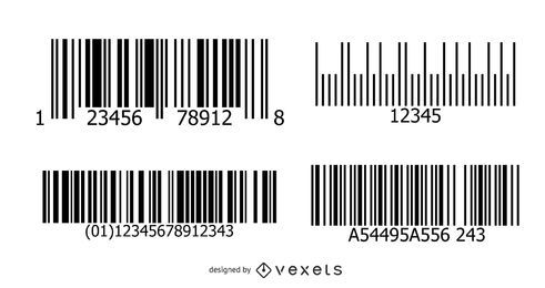 Editable Text Barcode Design Pack Vector Download