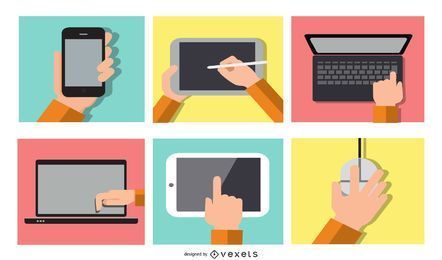 Electronic Devices Illustration Set Vector Download