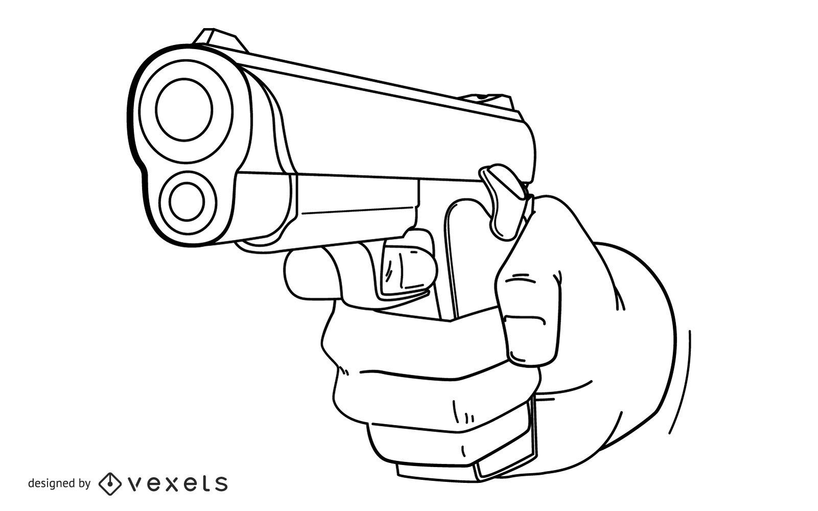 Hand With A Gun Vector - Vector download