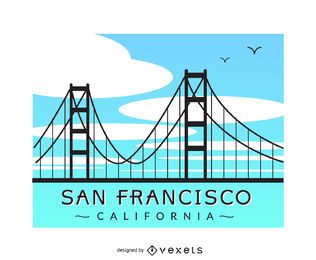 San Francisco Bridge Vector Download