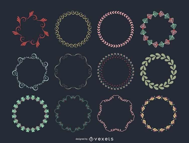 Colección De Marcos Circulares - Descargar Vector