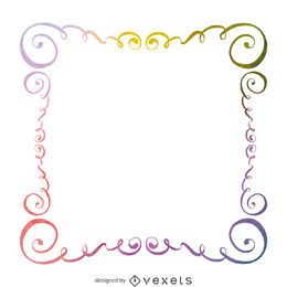 Watercolor Swirls Frame Vector Download