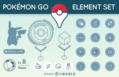 Baixar Vetor De Conjunto De Elementos Pokémon GO