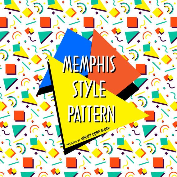 Colorful Memphis Style Pattern - Vector Download