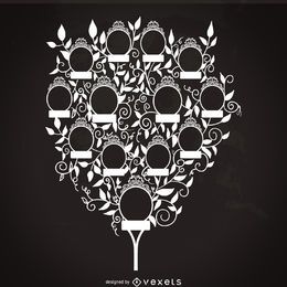 Vintage Family Tree Template With Leaves Vector Download