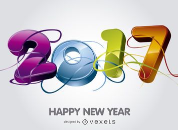 2017 Sign With Ribbons Vector Download