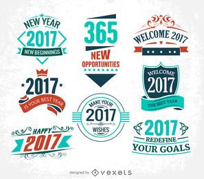 Colorful 2017 sticker sign - Vector download