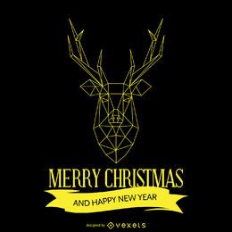 Geometric Christmas Deer Design Vector Download
