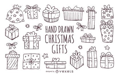Hand Drawn Christmas Birthday Gifts Vector Download