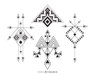 Geometric Ethnic Illustration Set Vector Download