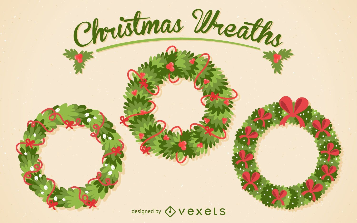 Paquete De Ilustración De Corona De Navidad - Descargar Vector