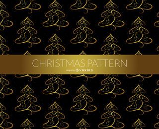 Golden Christmas Tree Pattern Vector Download
