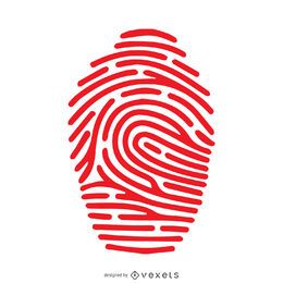 Red Fingerprint Stroke Illustration Vector Download