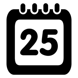 25th Date Calendar PNG & SVG Design For T-Shirts