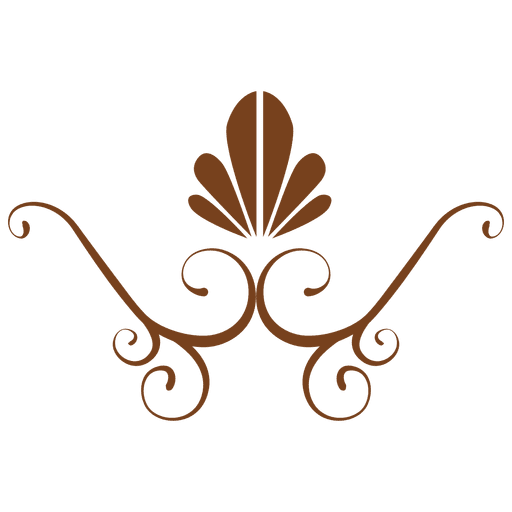 Brown flat floral decoration - Transparent PNG & SVG vector file