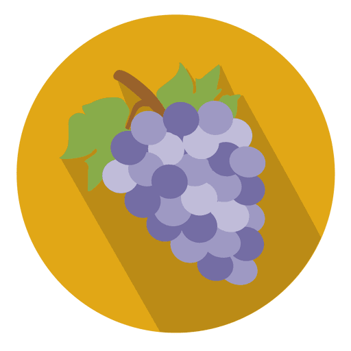 Grapes flat circle icon - Transparent PNG & SVG vector file