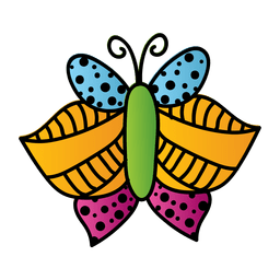 Lines Dotted Decorated Butterfly PNG & SVG Design For T-Shirts