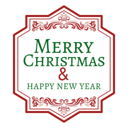 Merry Christmas Rectangular Label PNG & SVG Design For T-Shirts