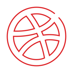 Red Dribbble Line Icon.svg PNG & SVG Design For T-Shirts