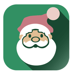 Santa Head Square Icon PNG & SVG Design For T-Shirts