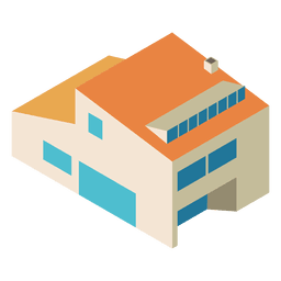 Two Story Isometric House PNG & SVG Design For T-Shirts