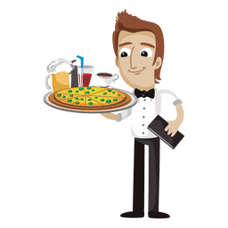 Kellner Lustiger Cartoon PNG- Und SVG-Design Für T-Shirts