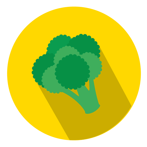 Broccoli flat circle icon - Transparent PNG & SVG vector file