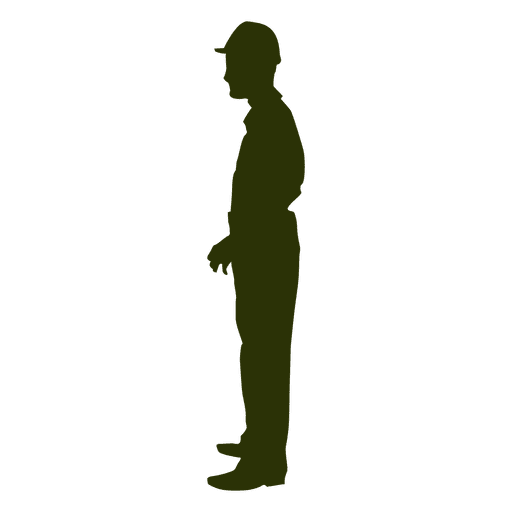 Construction worker standing silhouette - Transparent PNG & SVG vector file
