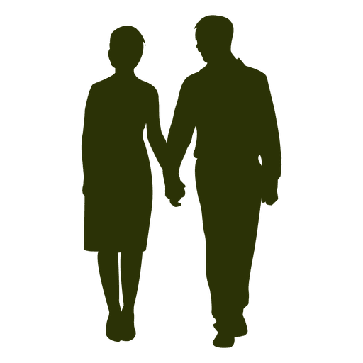 Couple walking silhouette 12 - Transparent PNG & SVG vector file