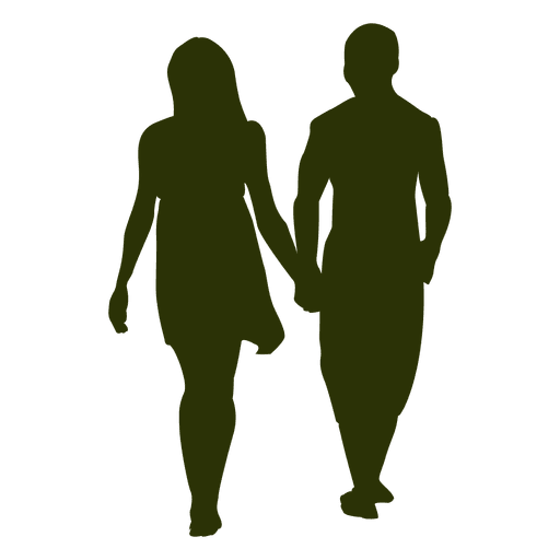 Couple walking silhouette 13 - Transparent PNG & SVG vector file