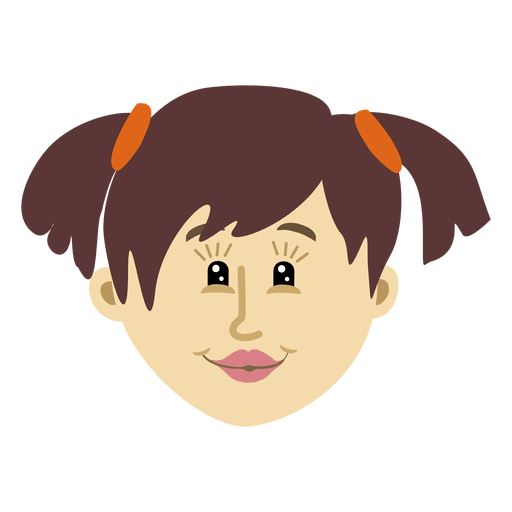 personaje de dibujos animados cabeza niña de 3 - Descargar PNG/SVG ...