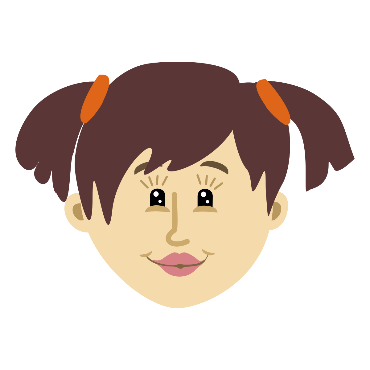 Caricature Girl Head Shapes Cartoon Head Shapes Stock Illustrations