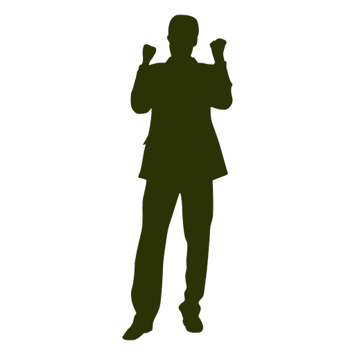 Man celebrate success silhouette - Transparent PNG & SVG vector file