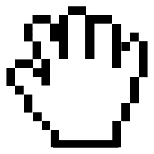 Cursor de mão pixelado - Baixar PNG/SVG Transparente