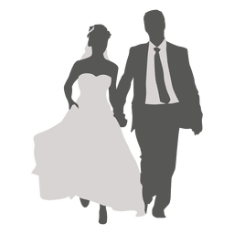 Wedding Couple Walking Silhouette 2 PNG & SVG Design For T-Shirts