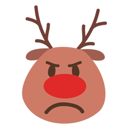 Angry Reindeer Face Emoticon 42 Transparent PNG & SVG Vector
