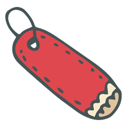 Red Gift Tag Hand Drawn Cartoon Icon 15 PNG & SVG Design For T-Shirts