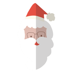 Santa Claus Head Flat Icon 2 PNG & SVG Design For T-Shirts