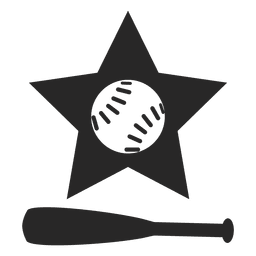 Baseball Bat Star Logo PNG & SVG Design For T-Shirts
