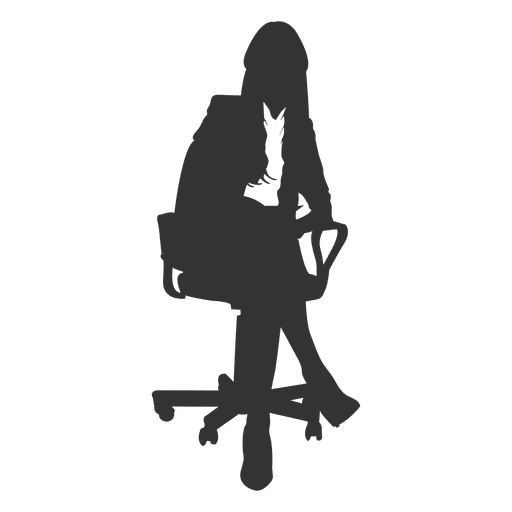 Female executive sitting - Transparent PNG & SVG vector file